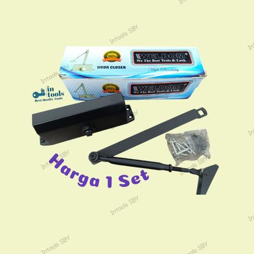 Jual Door Closer Weldom HITAM 1 Set / Hold Open Penahan Pintu Otomatis ...