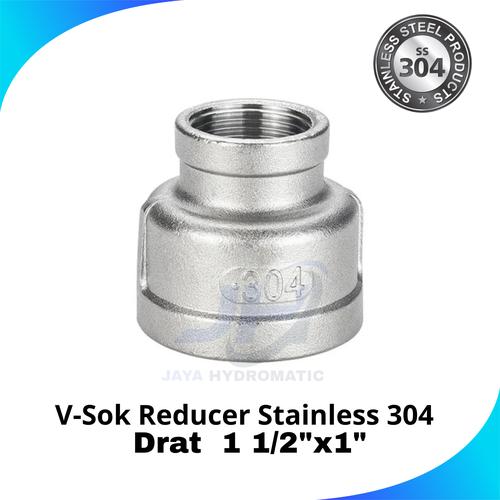 Jual Reducer 1 1/2"x1" / V Sok Reducer Stainless 304 1 1/2 x 1 Drat ...