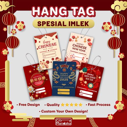 Jual Hang Tag Imlek Label Custom 1 Sisi Tag Hampers CNY Free Design - 3 ...
