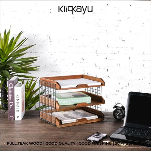 Jual KLIQKAYU Rak Kertas Dokumen Penyimpanan 3 Susun | File Document ...