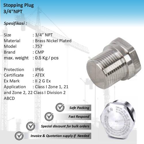 Jual STOPPING PLUG 3/4 NPT CMP 757 - Kab. Bogor - Official Gerai ...