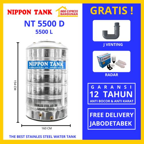 Jual TANGKI AIR STAINLESS NIPPON TANK 5500L DATAR GARANSI RESMI 12TH ...