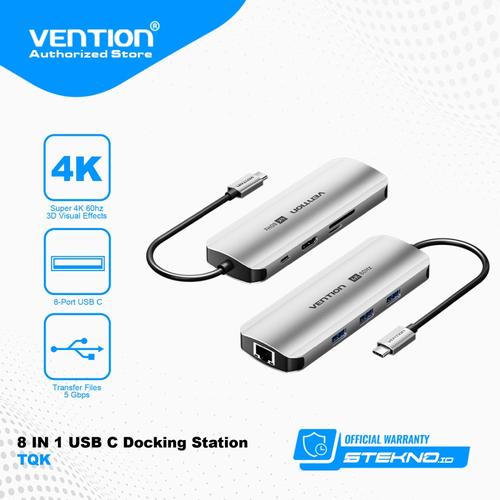Jual Vention Multiport Hub Type C to HDMI USB 3.0 Card Reader TF SD PD ...