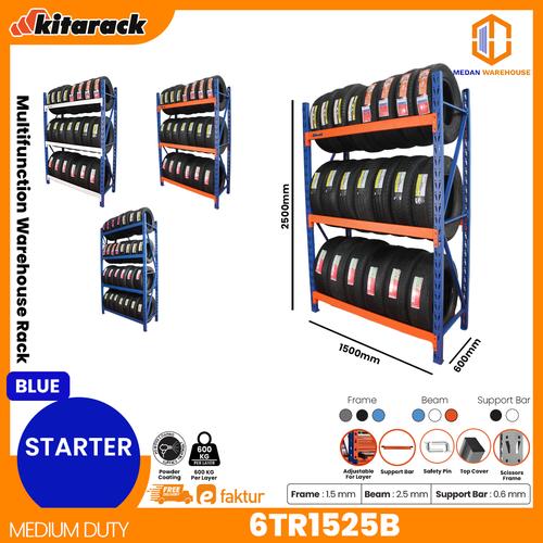 Jual Rak Besi Ban Motor Mobil 6TR1525B Rak Serba Guna Tire Rack 600Kg ...