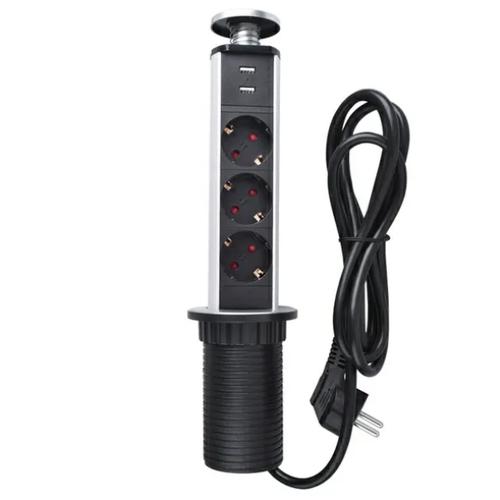 Jual pop-up multi socket | stop kontak meja office - Hitam - Kab ...