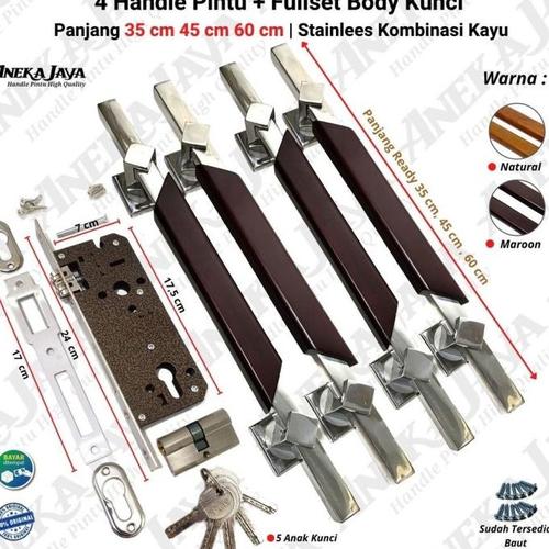 Jual [ Satu set ] Gagang Pintu / Tarikan Pintu Rumah Stainless / body ...