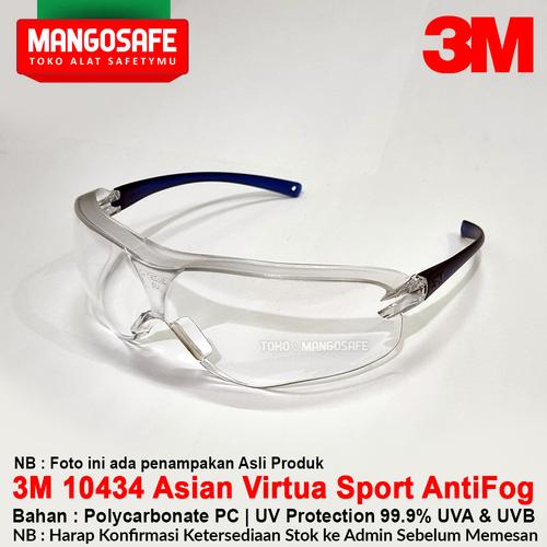 Jual Kacamata Safety Proyek Anti Fog 3M Asian Virtua Sport 10434 V34 ...