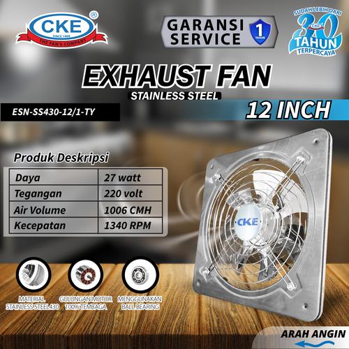 Jual Exhaust Fan Dinding Stainless Steel 12 Inch Kipas Hexos Hisap ...