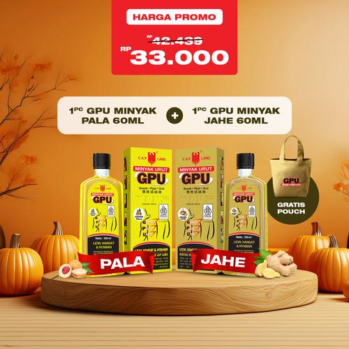 Promo Cap Lang 1 pcs GPU Oil Jahe 60ml & 1 pcs GPU Oil Pala 60ml Gratis ...