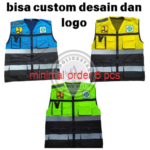 Jual rompi dinas PUPR safety proyek model saku gamlok bisa custom ...