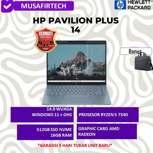 Promo HP pavilion plus 14 ryzen 5 7540 16gb 512gb W11+OHS 14.0wuxga ...