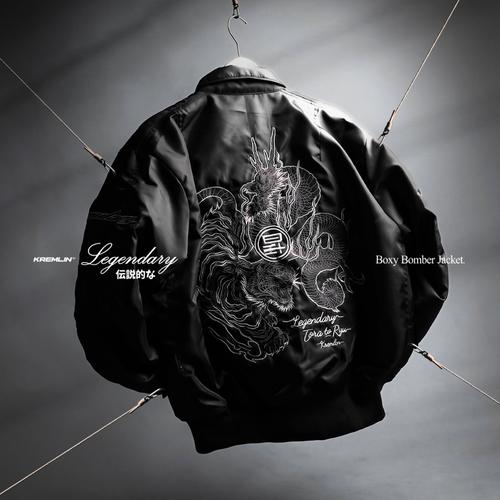 Promo KREMLIN Bomber Jacket Boxy Black Biker - LEGENDARY - M - Kota ...