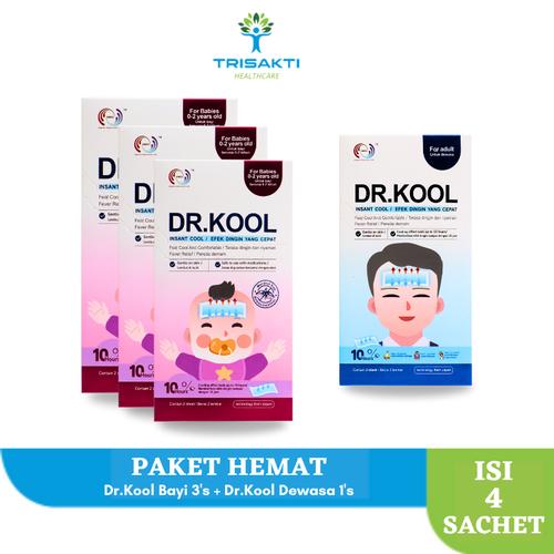 Jual DR.KOOL Fever Baby 3x2 Sachet & Fever Adult 1x2 Sachet - Plester ...