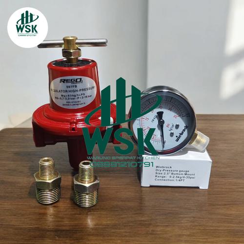 Jual Regulator rego 597fb + nepel 1/4×1/2 + 1pcs presure gauge ...