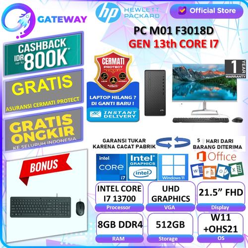 Promo HP PC DESKTOP M01-F3018D I7-13700 8GB 512GB SSD W11 OHS MONITOR LED 21.5" - WINDOWS 11 ...