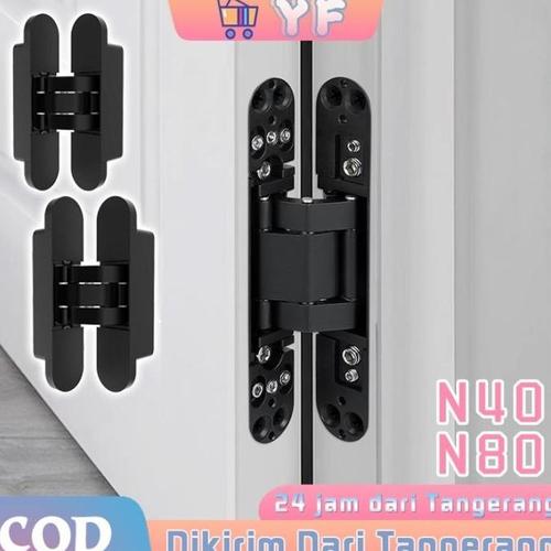 Jual 1Set Engsel Tanam Pintu Invisible Hinges Engsel Door Hinge Dengan ...