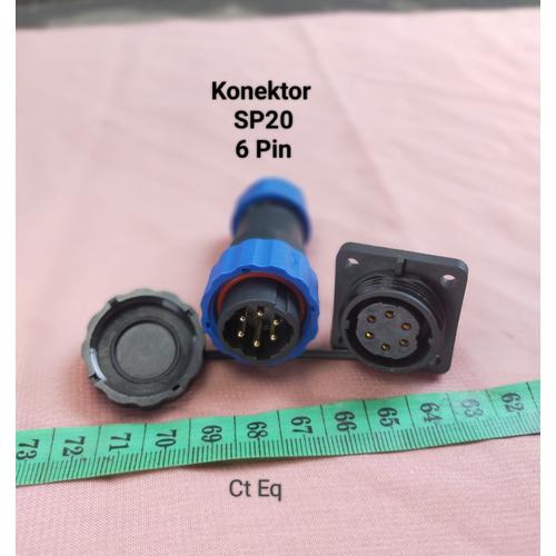 Jual Konektor SP20 6 Pin Plug n Socket IP68 Panel Mount konektor Steker ...