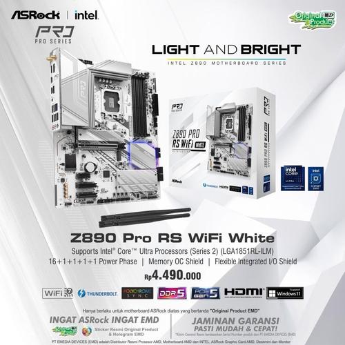 Promo ASROCK Z890 PRO RS WIFI WHITE | Motherboard Intel Z890 LGA 1851 ...