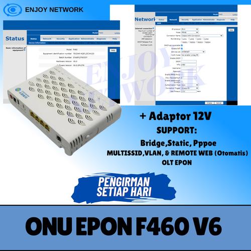 Jual ONU EPON ZTE F460 V6 DENGAN ADAPTOR - Blue tnp adaptr - Kab. Purwakarta - Enjoy Network ...