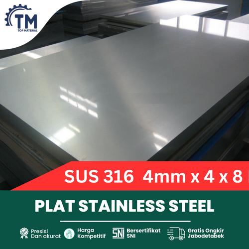 Jual Plat Stainless Steel SUS 316 4mm x 4x8 Feet / 1200x2400 mm ...
