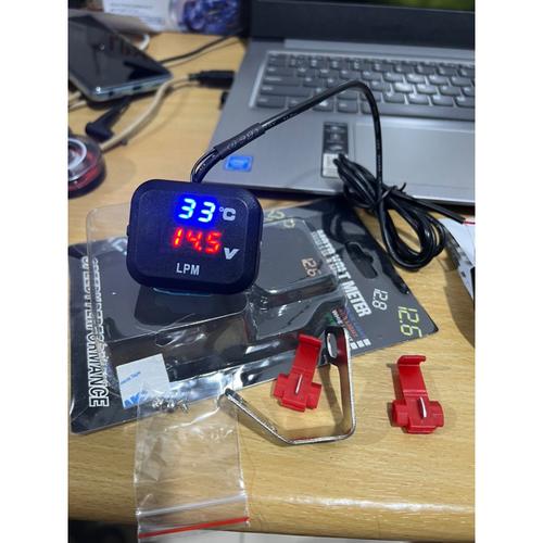 Jual VOLTMETER VOLT METER MODEL KOSO LPM 3 IN 1 USB CHARGER TERMOMETER ...