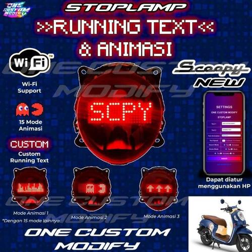 Jual Stoplamp Running Text Animasi Scoopy New 2020-2024 Lampu LED Rem ...