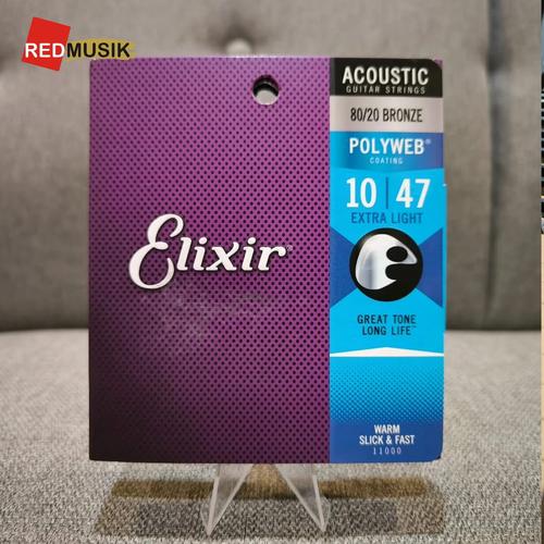 Jual Senar Gitar Elixir Acoustic Original 010/047 POLYWEB - Kota ...