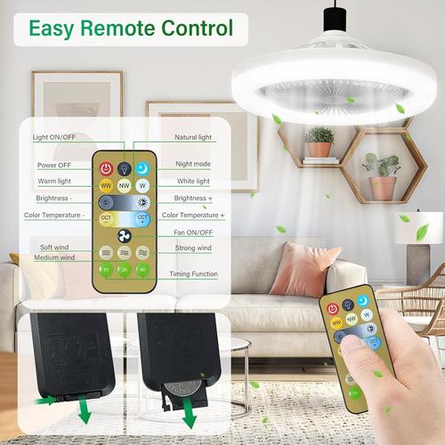 Jual 2 IN 1 KIPAS LANGIT-LANGIT DENGAN LAMPU REMOTE CONTROL 360° 3 WARNA LED LAMPU KIPAS LANGIT ...