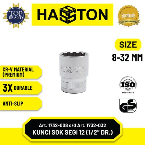 Promo HASSTON Kunci Sok Chrome Segi 12 - Mata Sok 1/2'' (Art 1732) - K ...