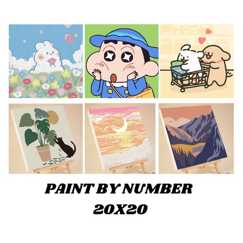 Jual Paint by Number Kit Canvas DIY Cartoon Sinchan Character Ghibli ...