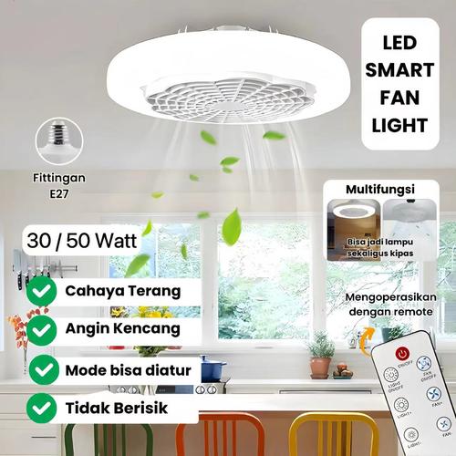 Promo Lampu kipas Angin AC E27 30/50W/60Watt Lampu Plafon Remote ...