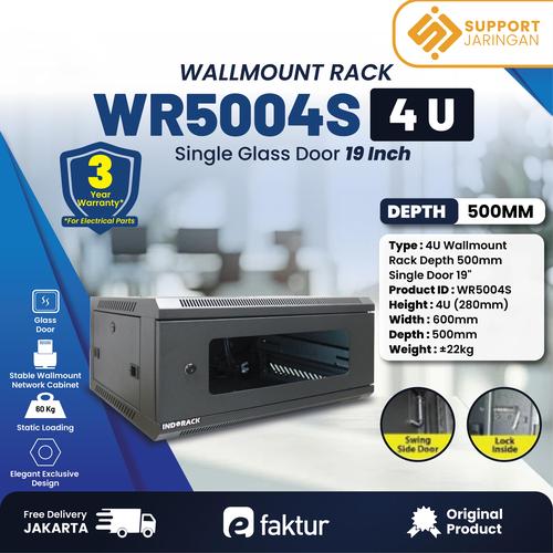 Jual Rack Server WR5004S Depth 500mm INDORACK 4U Wallmount Rack Glass ...