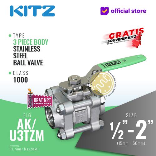 Promo Ball Valve 3-Piece SUS316 KITZ Fig. 1000 AK/U3TZM , Drat / Screw ...