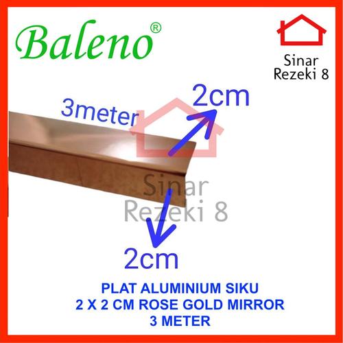 Promo Plat Aluminium Siku L ROSE GOLD MIRROR 20 x 20 Baleno / List ...
