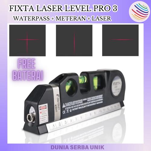 Promo Fixta Laser Level Pro 3 Penggaris Waterpass Meteran Laser 250 Cm Pengukur Jarak Horizontal ...