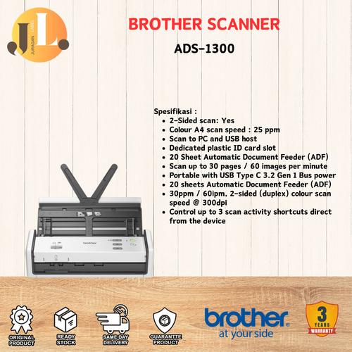 Jual Scanner Brother ADS-1200 Compact Portable Desktop ADS1200 ID Card ...