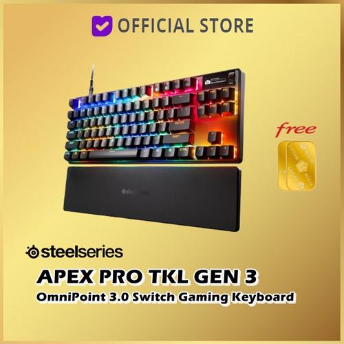 Promo Steelseries Apex Pro TKL Gen 3 Rapid Tap SOCD OmniPoint 3.0 Switch Gaming Keyboard ...