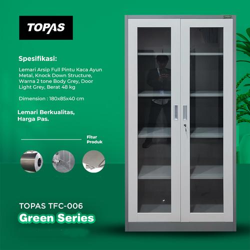 Promo TOPAS TFC 006 Lemari Arsip Besi 2 Pintu Ayun Swing Kaca Kabinet ...