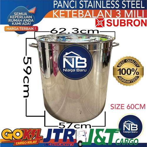 Jual SUBRON Panci Besar Super Tebal 3mm Stok Pot 60cm Sup Soup Masak ...