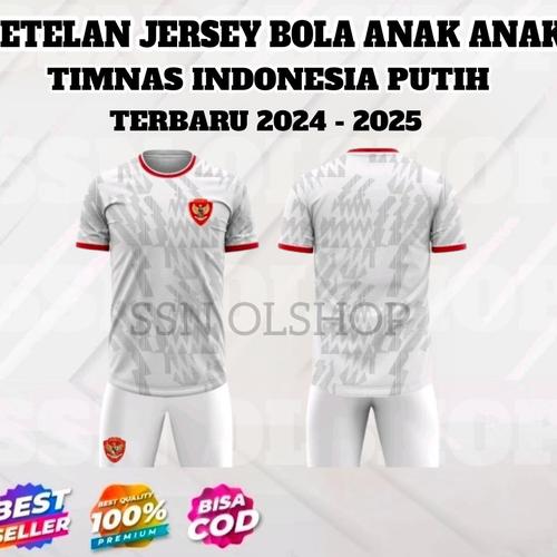 Jual Setelan Baju Bola Anak - Anak Timnas indonesia Putih Terbaru 2024 2025 (Putih) Jersey Bola ...