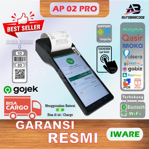 Promo Mesin Kasir Android Portable Iware AP-02 PRO NFC RPP02N Wifi ...