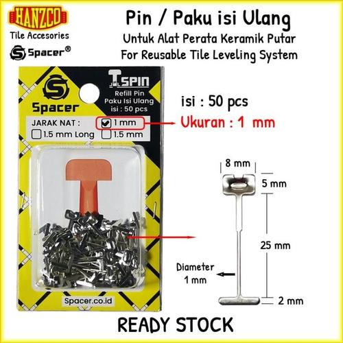 Jual Pin Besi 1 Mm Reusable Tile Leveling Model Putar. Isi 50 Pcs ...