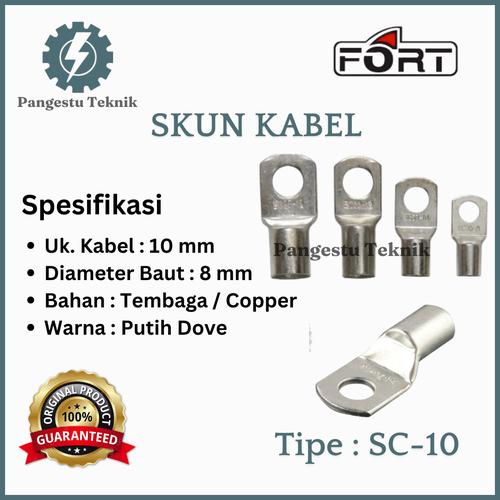 Jual Skun Kabel SC-10 Tembaga Putih Scun Cable Dove Merk FORT / Untuk Ukuran Kabel 10 MM - Per ...