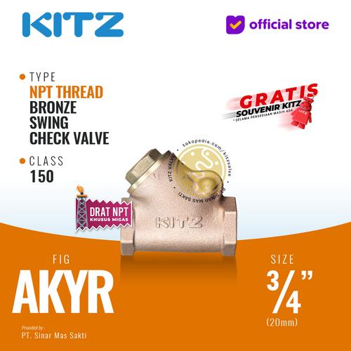Jual NPT Klep Tabok / Check Valve KITZ Fig. AK150YR , 3/4" - 20mm ...