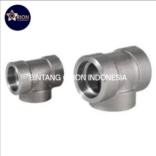 Jual Tee Besi Class 3000 drat NPT 1/4" inch - Tee carbon Steel Socket ...