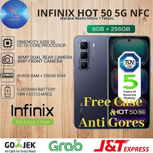 Jual INFINIX HOT 50 5G NFC RAM 8 + 8GB (16GB) MEMORY 256GB 8/256GB GARANSI RESMI INFINIX 15 ...