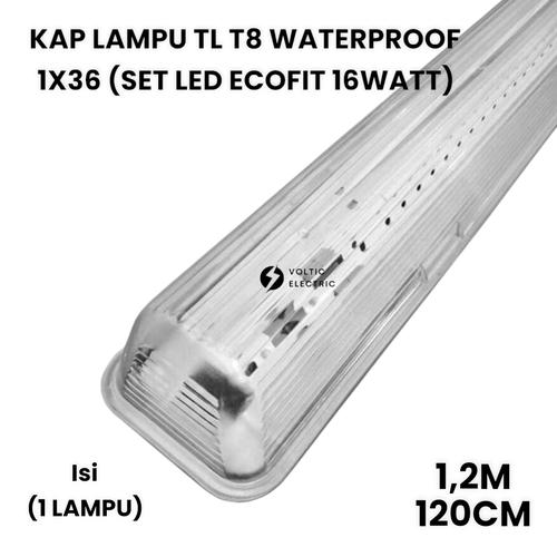 Jual KAP LAMPU TL WATERPROOF 1x36 IP65 SET LAMPU PHILIPS LED ECOFTI 16 ...