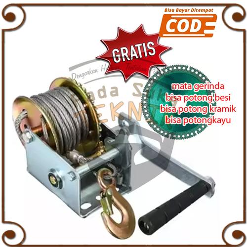 Jual Hand Winch Set Lengkap 800lbs Set Lengkap Seling 6m kanopi baja ...