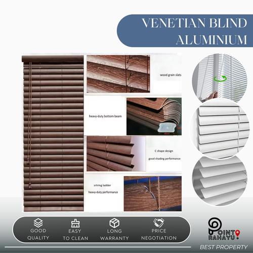 Jual [Sharp Point] KREY/TIRAI JENDELA GULUNG VENETIAN BLIND MOTIF KAYU ...