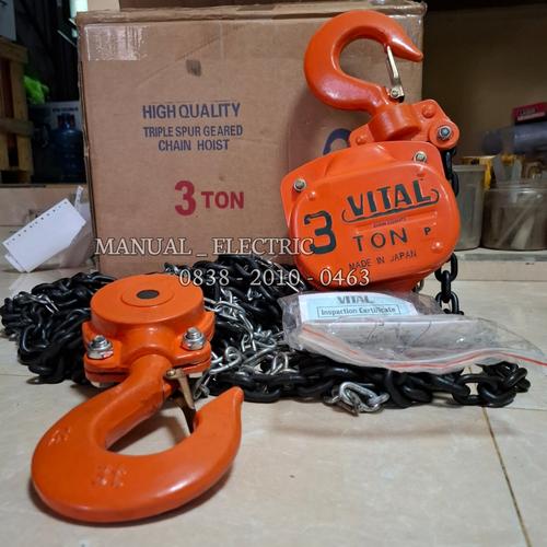 Jual Vital Chain Block 3 Ton x 3 5 7 10 12 Meter Takel / Katrol Manual ...